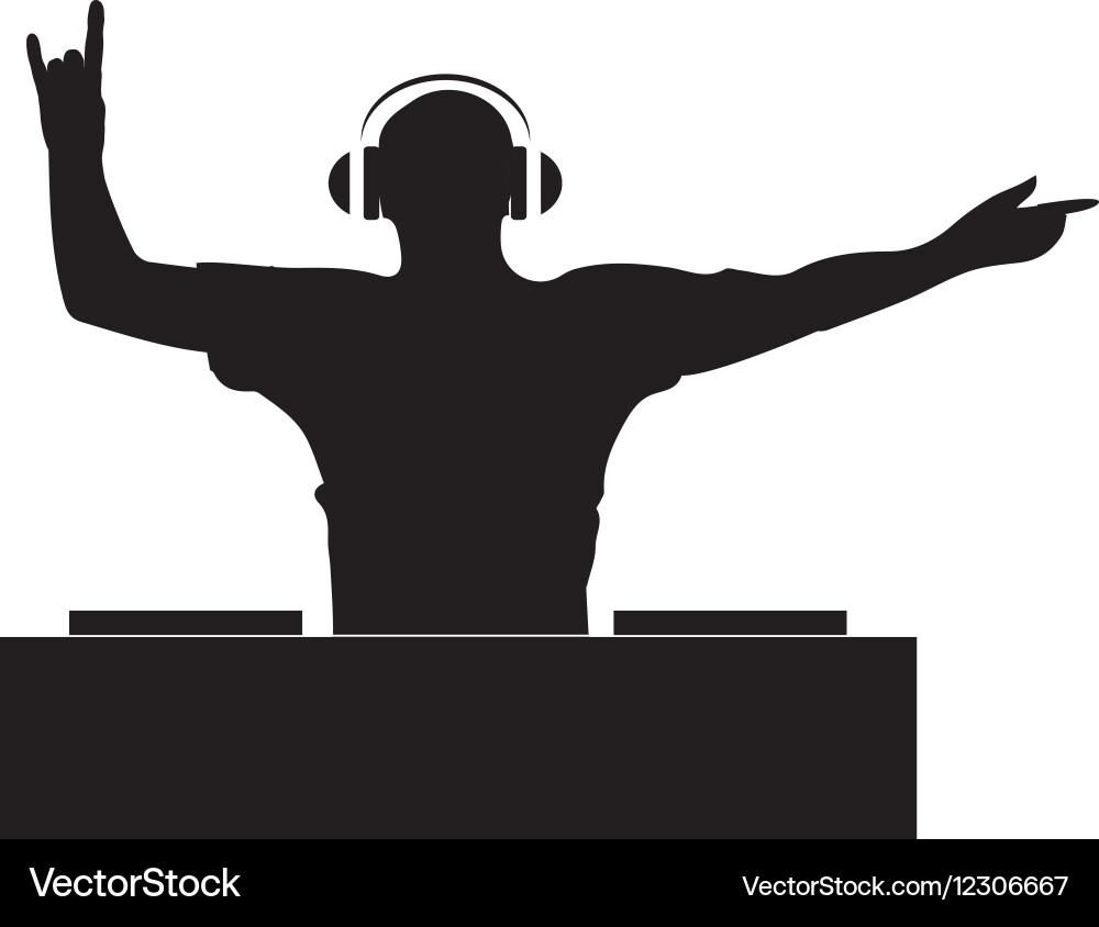 DJ Silhouette Royalty Free Vector Image - VectorStock