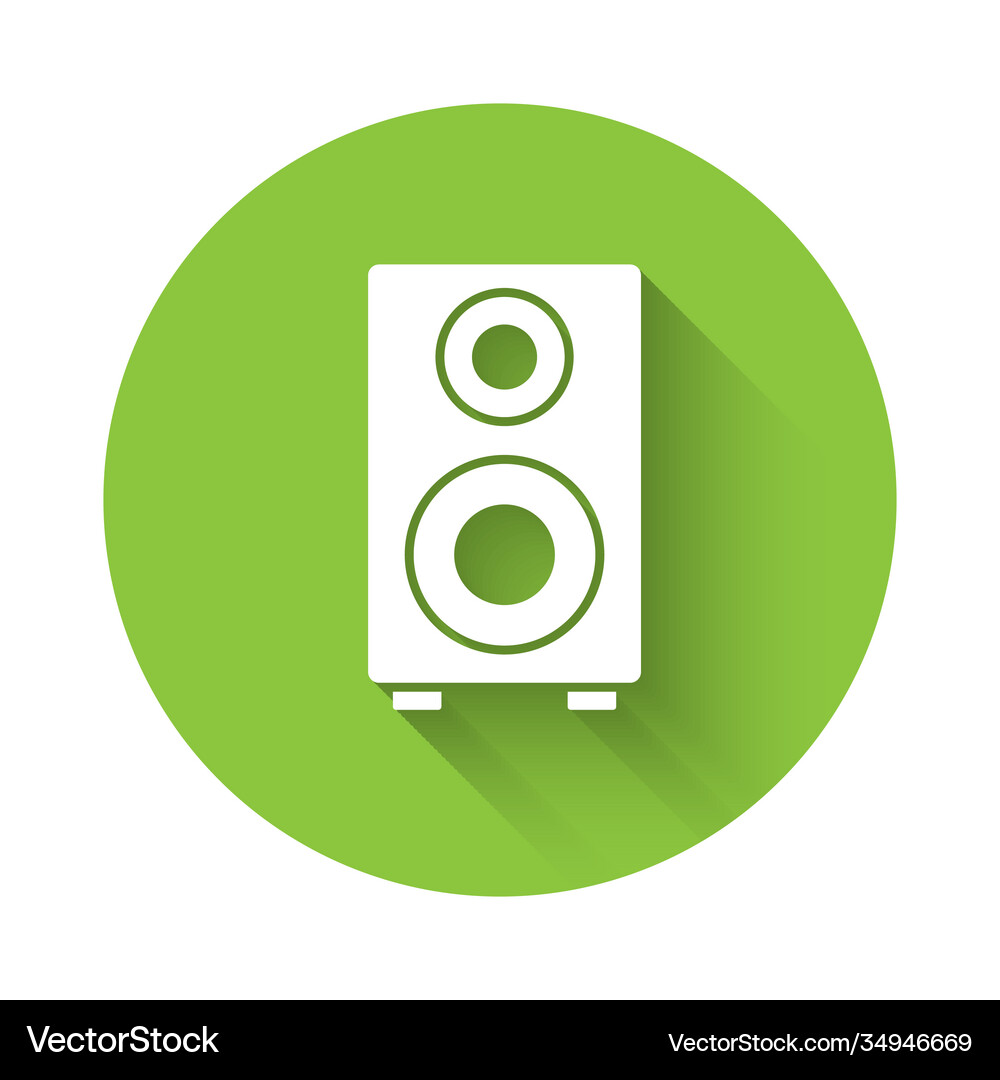 White stereo speaker icon isolated with long Vector Image