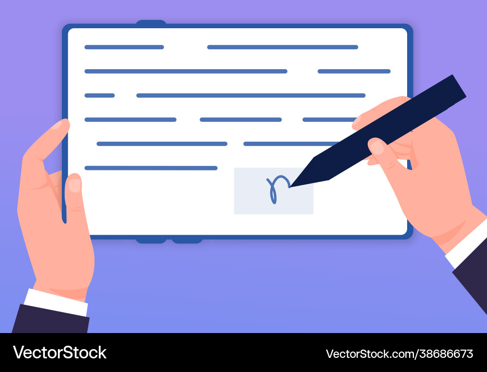 Digital signature concept Royalty Free Vector Image