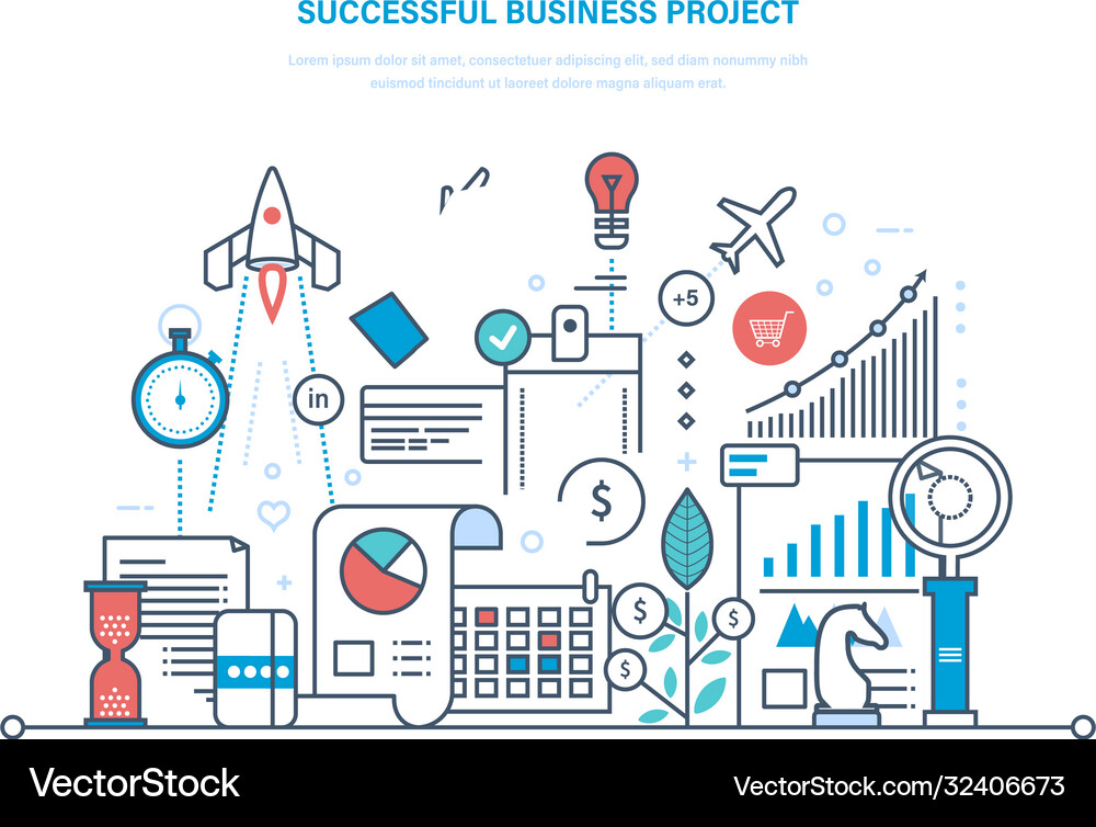 Successful business project start-up project Vector Image