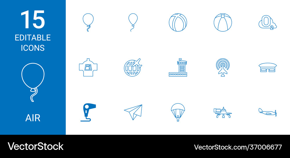 Air icons Royalty Free Vector Image - VectorStock