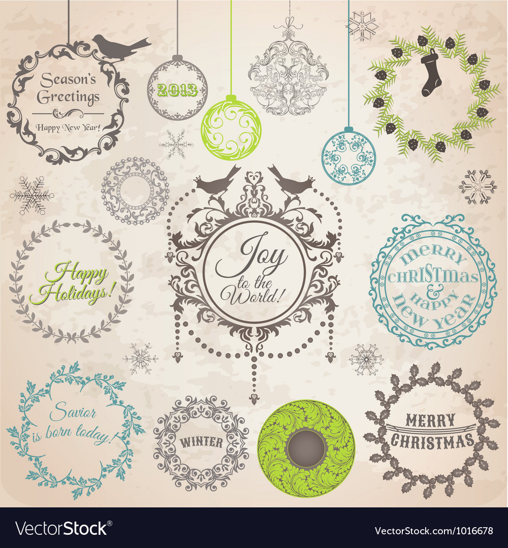 Christmas Elements Royalty Free Vector Image - VectorStock