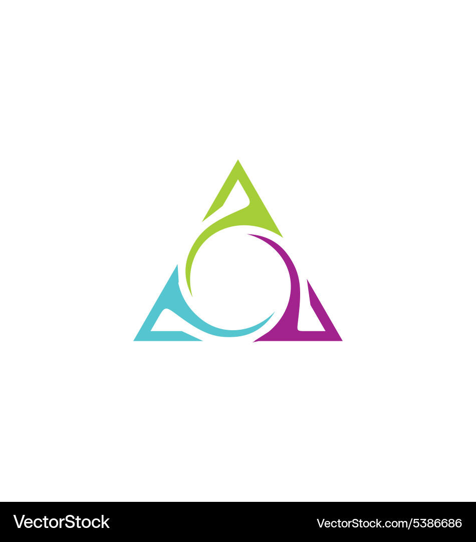 Unusual triangle abstract business logo Royalty Free Vector