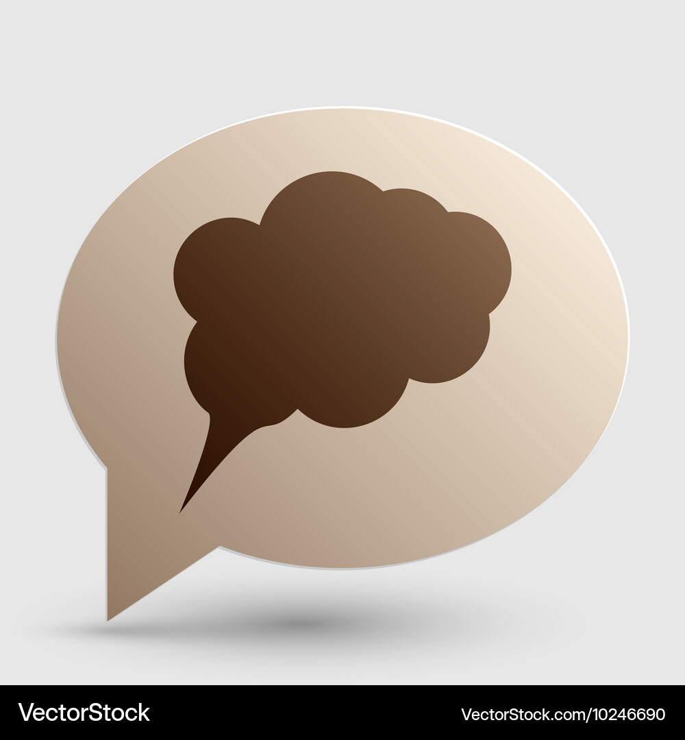 Speak bubble sign brown gradient Royalty Free Vector Image