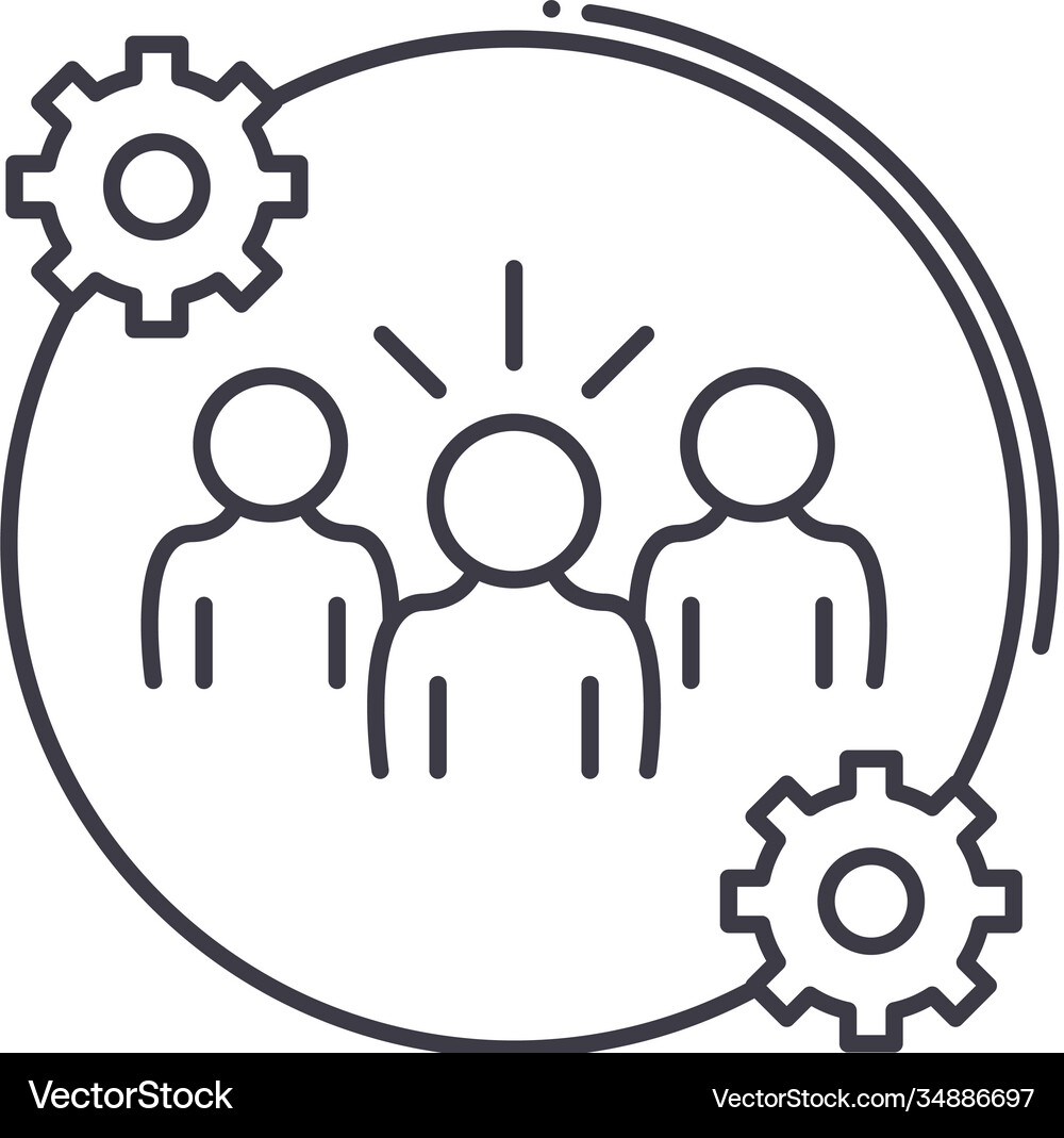 Team skills icon linear isolated Royalty Free Vector Image