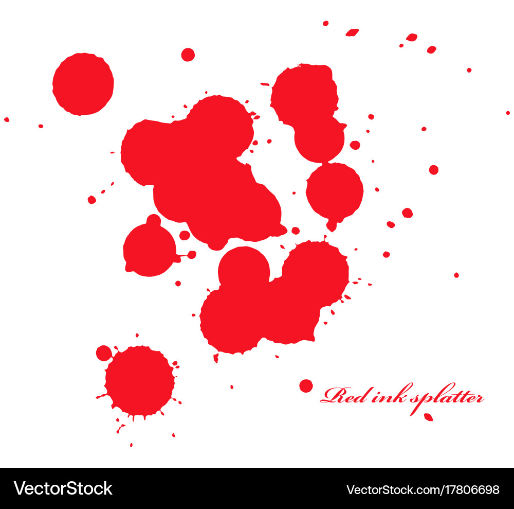 Red ink splatter on white Royalty Free Vector Image