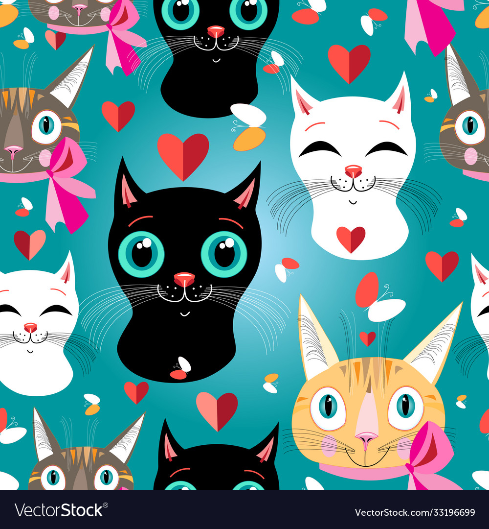 Pattern cats Royalty Free Vector Image - VectorStock