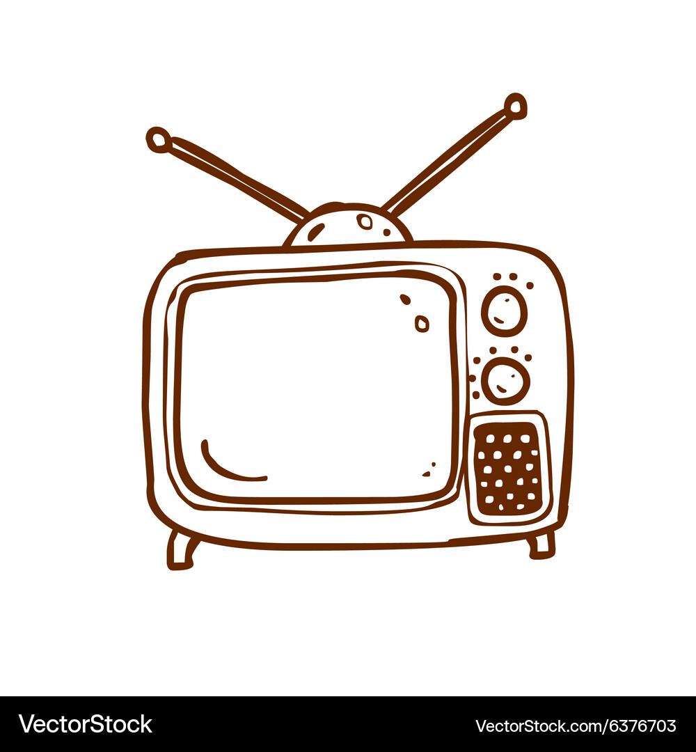 Hand Drawn Television Royalty Free Vector Image