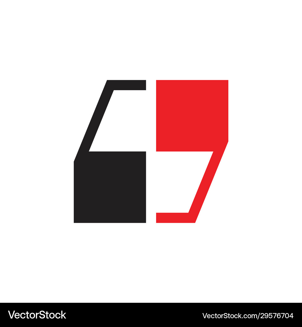 Abstract linked geometric square object logo Vector Image