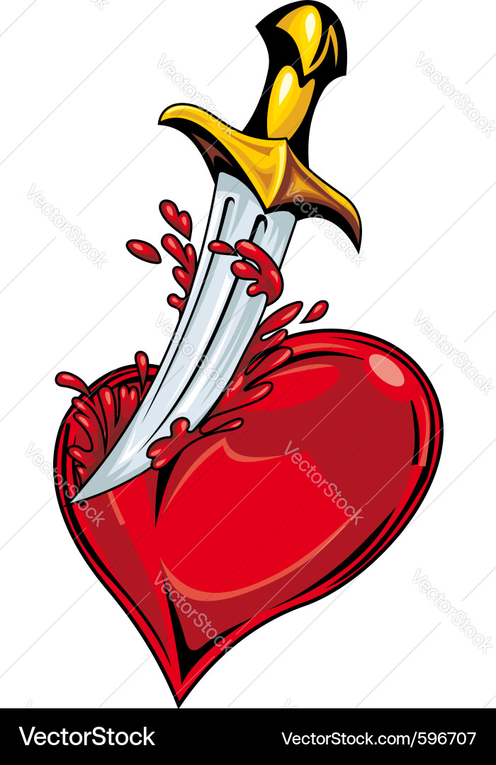Heart with sword Royalty Free Vector Image - VectorStock