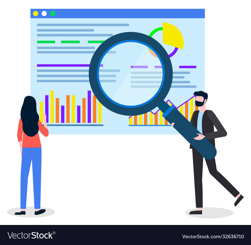 Statistical data research web graphic studying Vector Image