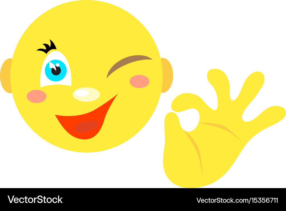 Smiley with a gesture ok Royalty Free Vector Image - VectorStock