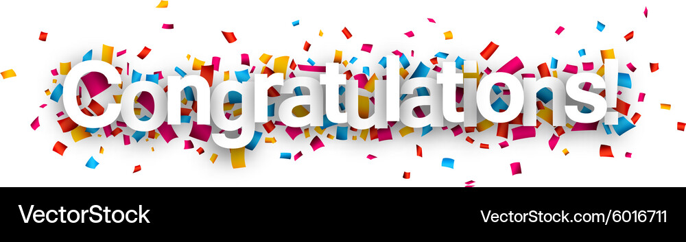 Congratulations paper confetti sign Royalty Free Vector