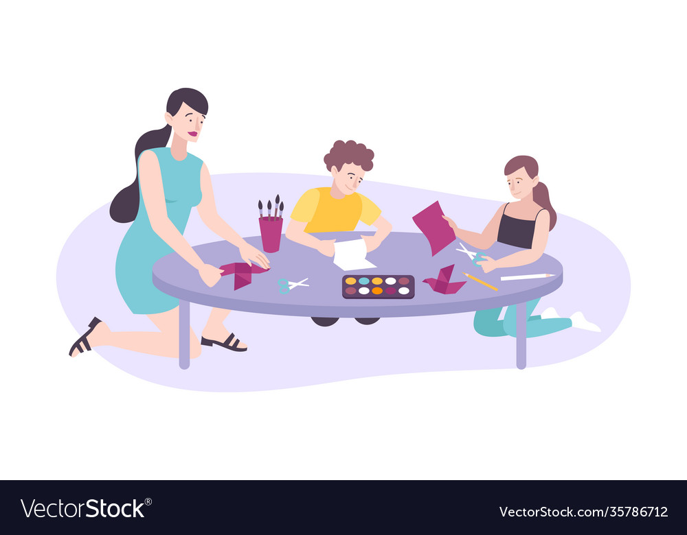 Parenting flat concept Royalty Free Vector Image