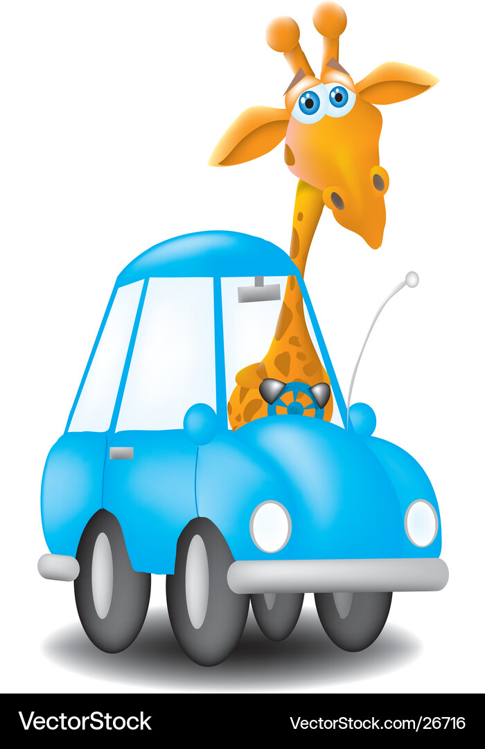 Giraffe driving car Royalty Free Vector Image - VectorStock