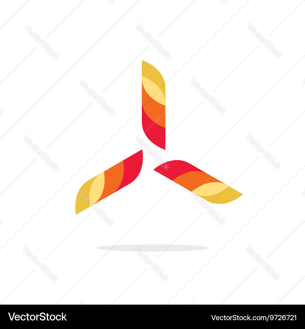 Abstract fun propeller logo wind turbine Vector Image