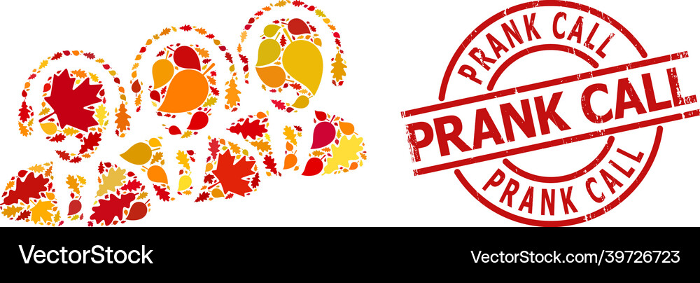 Textured prank call watermark and call center Vector Image