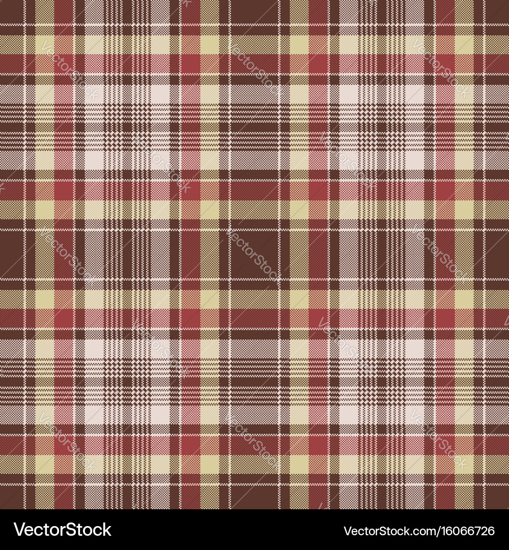 Red pixel fabric texture plaid seamless pattern Vector Image