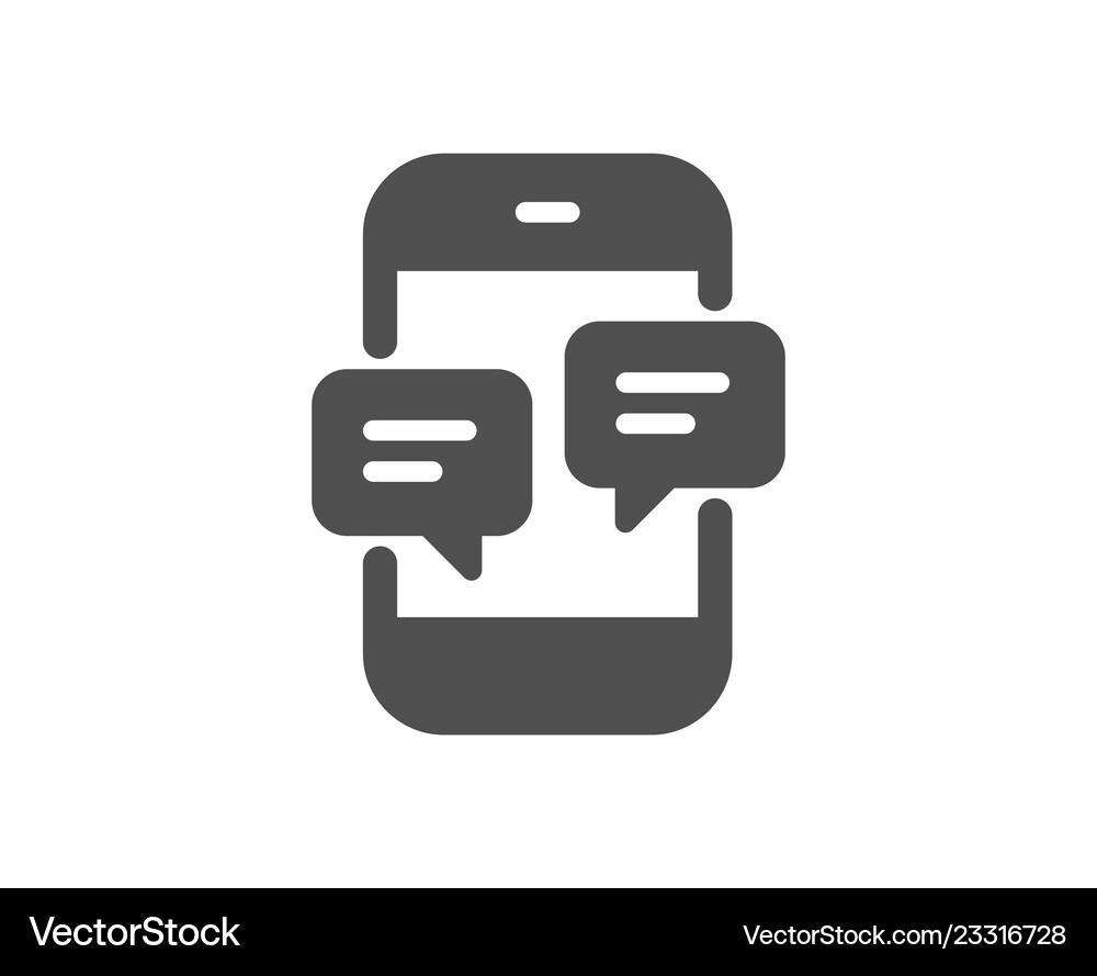 Phone message icon mobile chat sign Royalty Free Vector