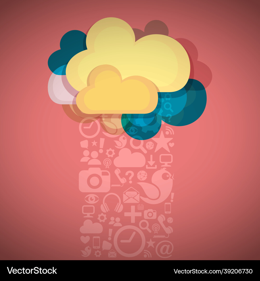 Social media cloud connection Royalty Free Vector Image