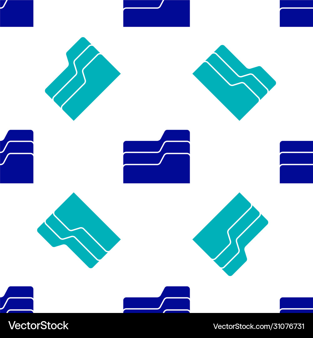 Blue document folder icon isolated seamless Vector Image
