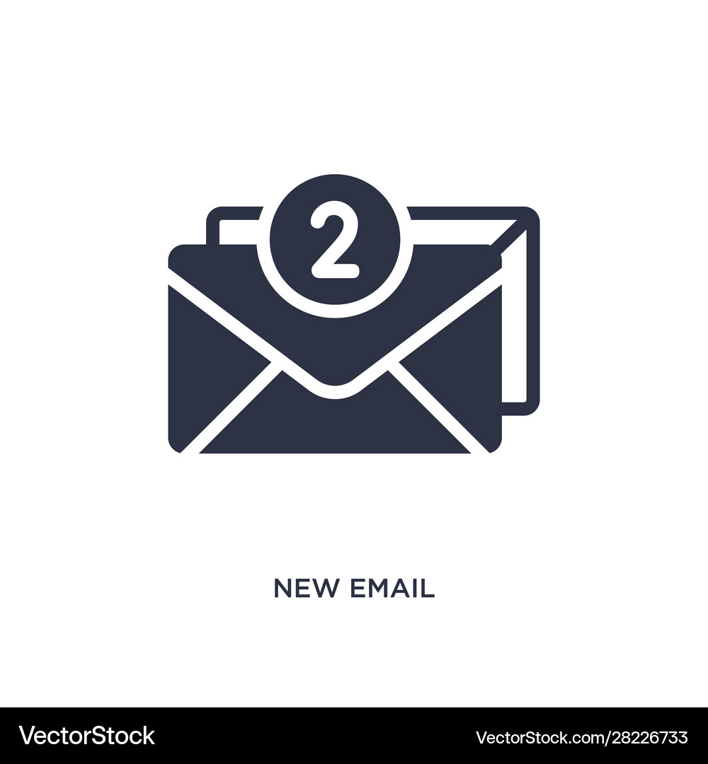 New email icon on white background simple element Vector Image