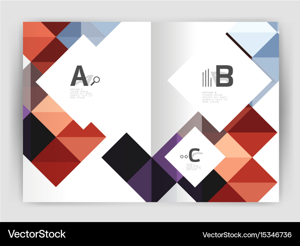 Square leaflet business a4 print template Vector Image