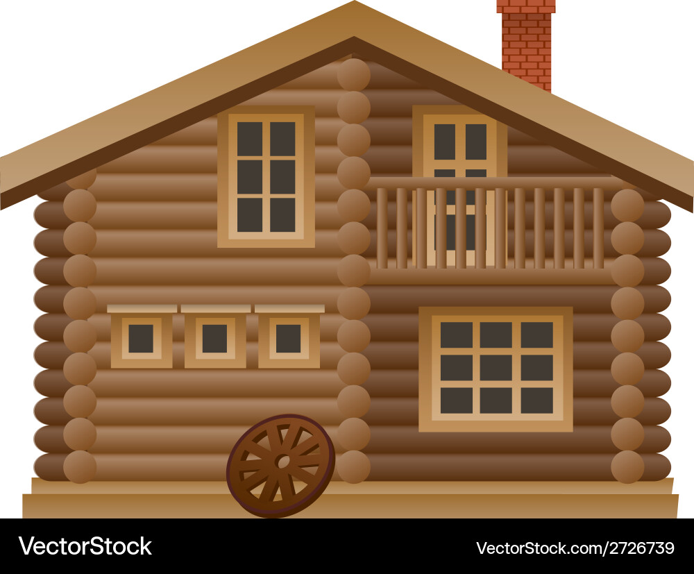 Wooden house Royalty Free Vector Image - VectorStock