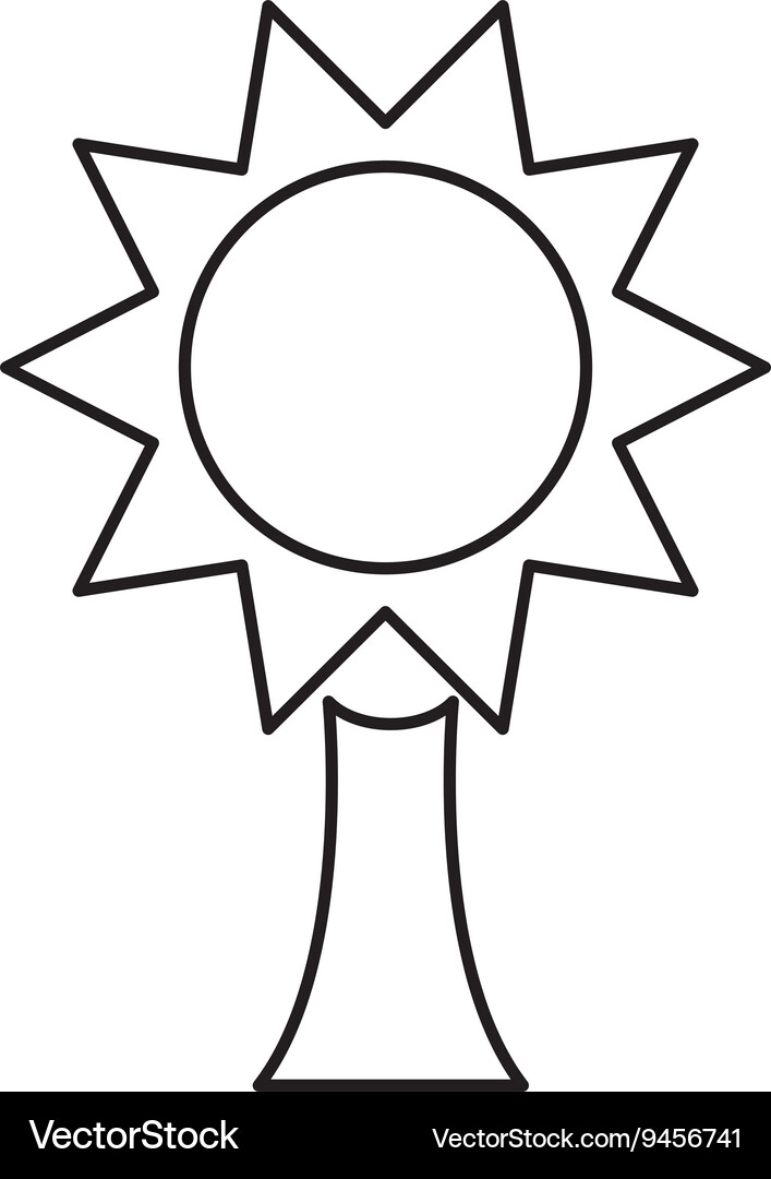 Ecological tree with sun isolated icon design Vector Image