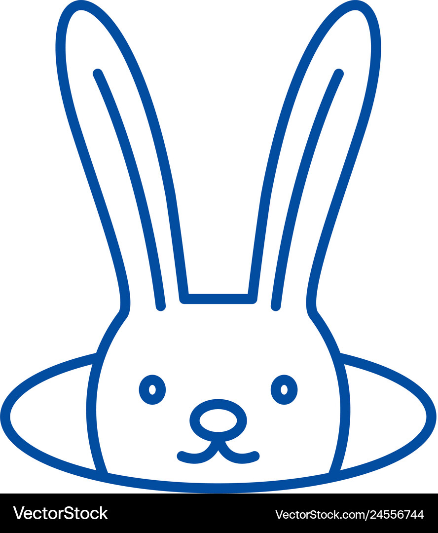 Conjure hare line icon concept hare flat Vector Image