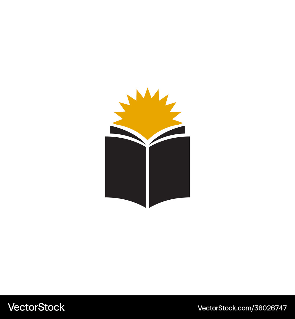 Book and sun logo design template Royalty Free Vector Image