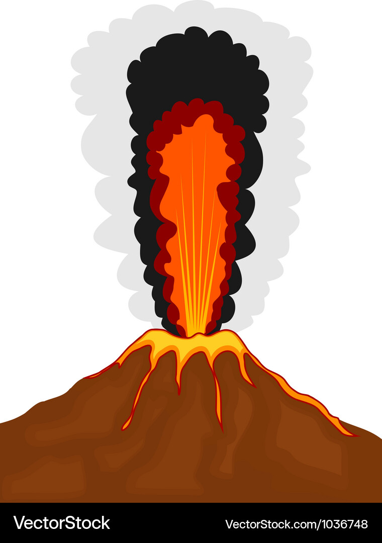Volcano cartoon Royalty Free Vector Image - VectorStock