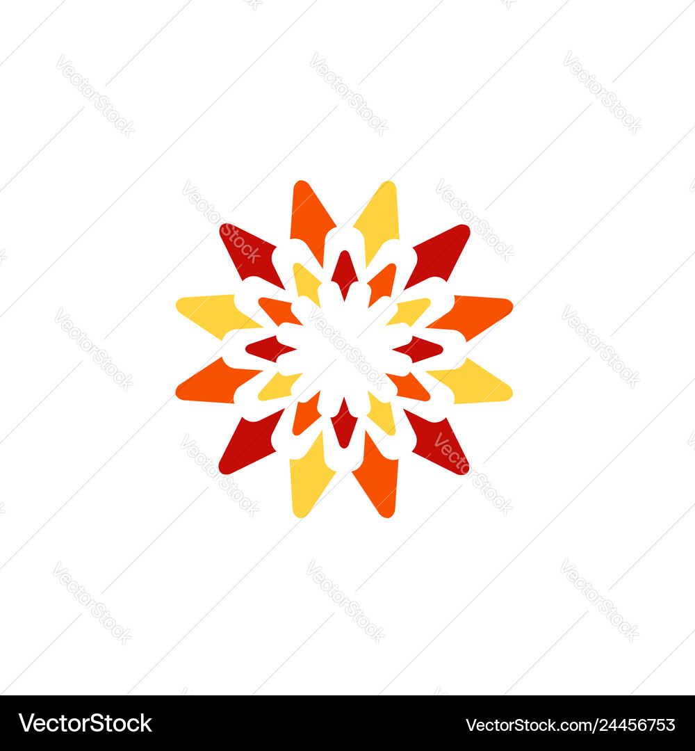 Sun flower logo symbol icon design Royalty Free Vector Image