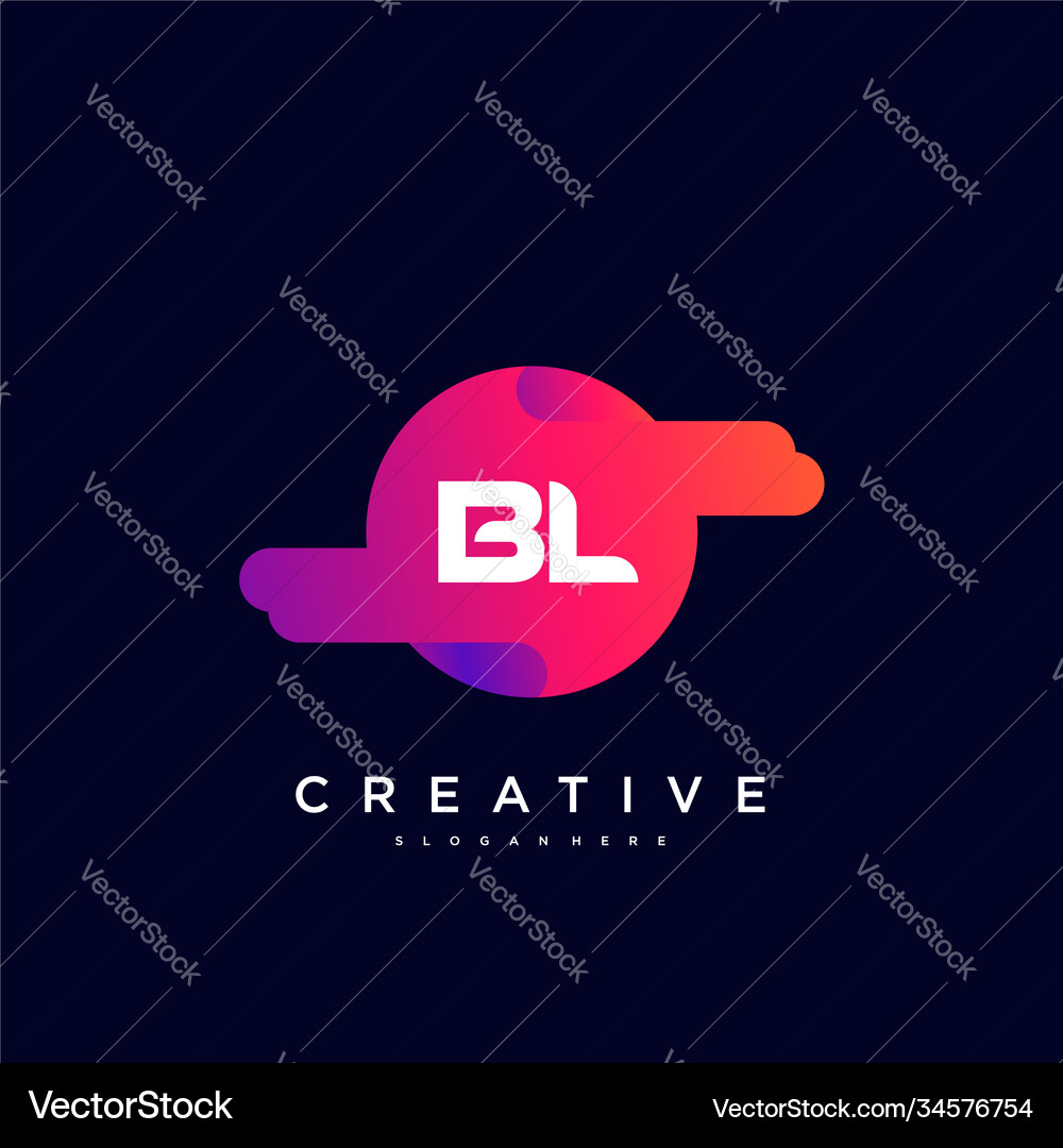 Bl initial letter logo icon design template Vector Image