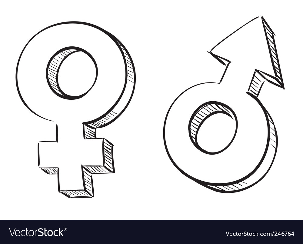 Male and female symbols Royalty Free Vector Image