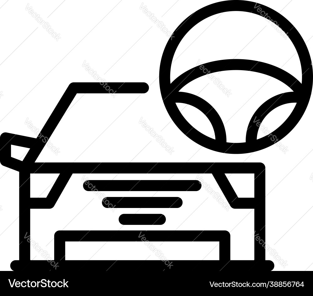 Smart car icon outline auto vehicle Royalty Free Vector