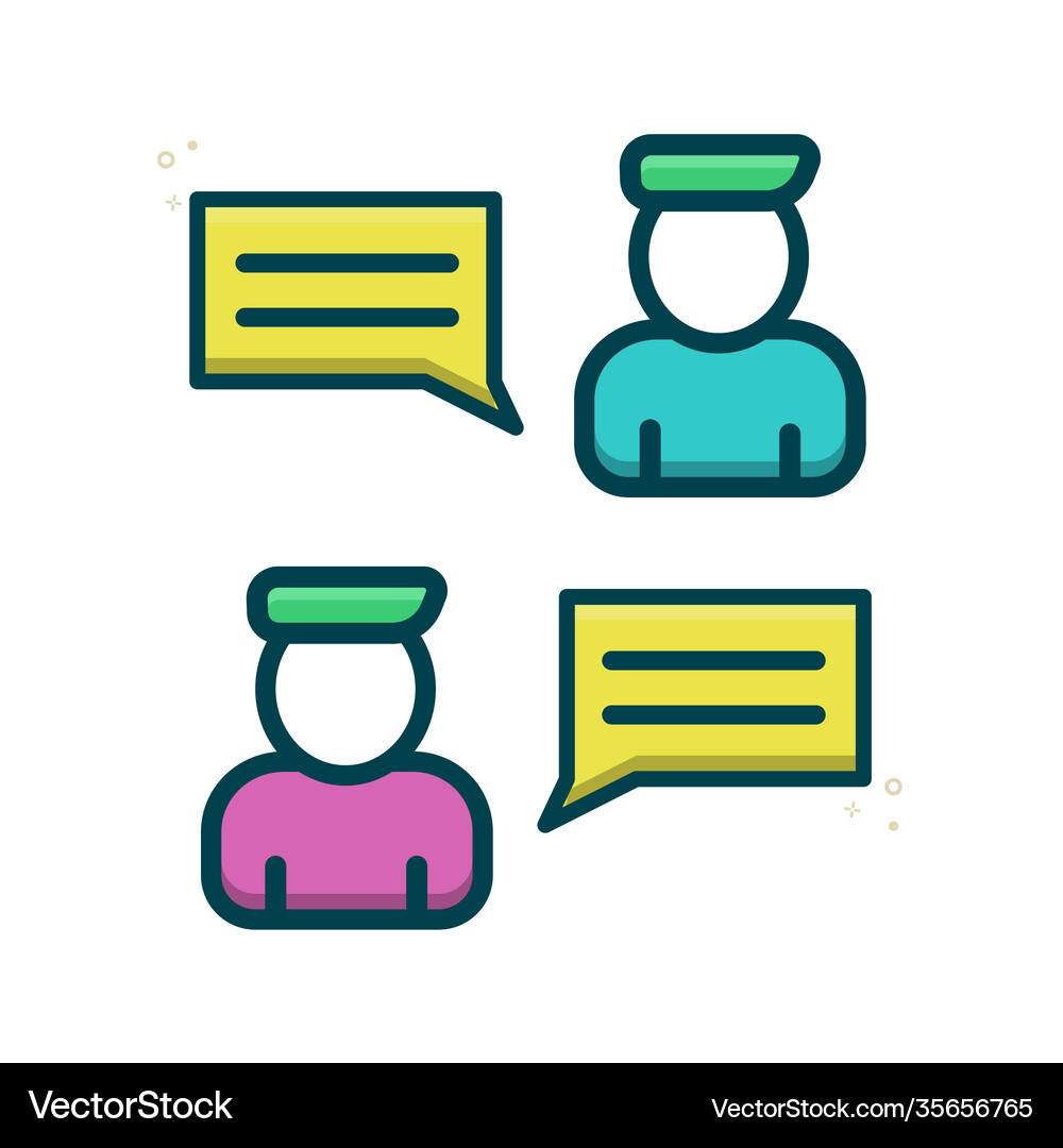 Two person interlocutors chat icon eps Royalty Free Vector
