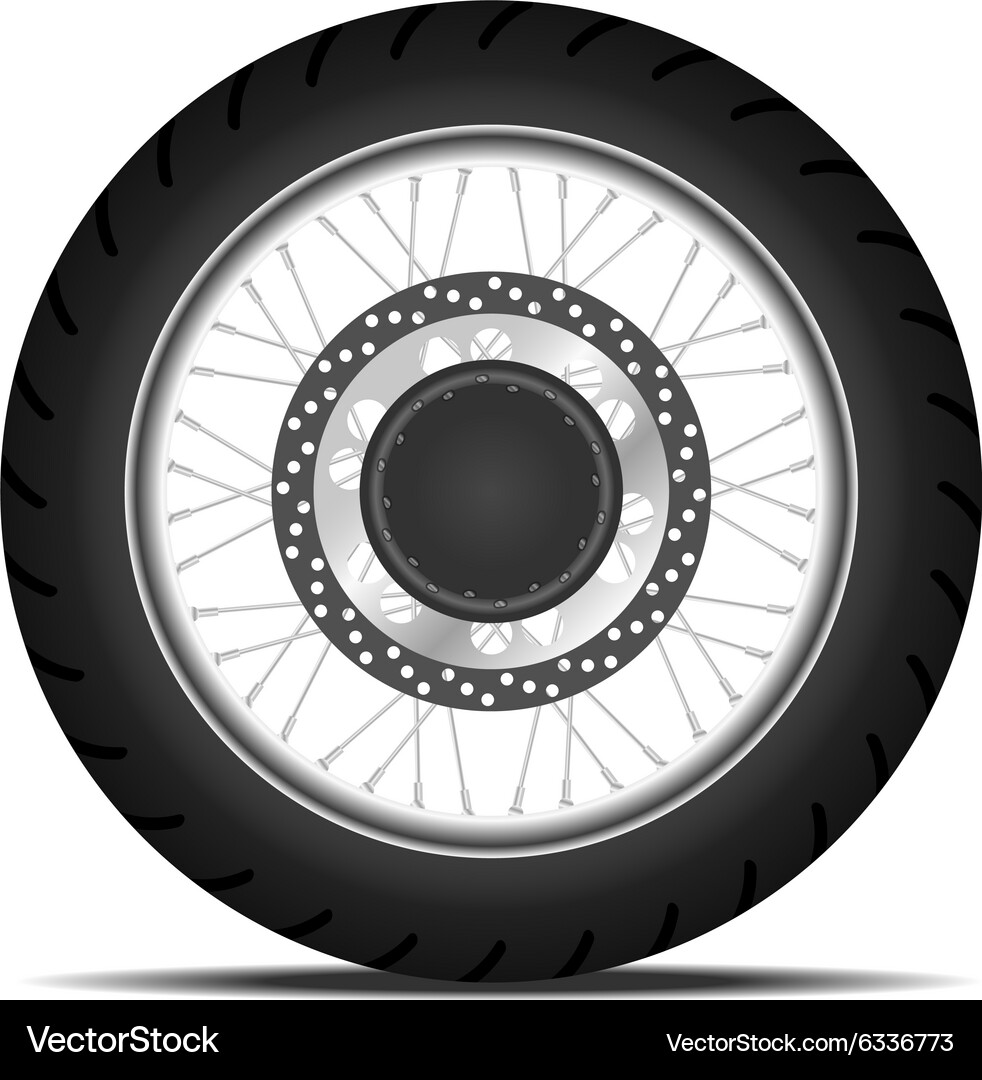 Black motorbike wheel Royalty Free Vector Image
