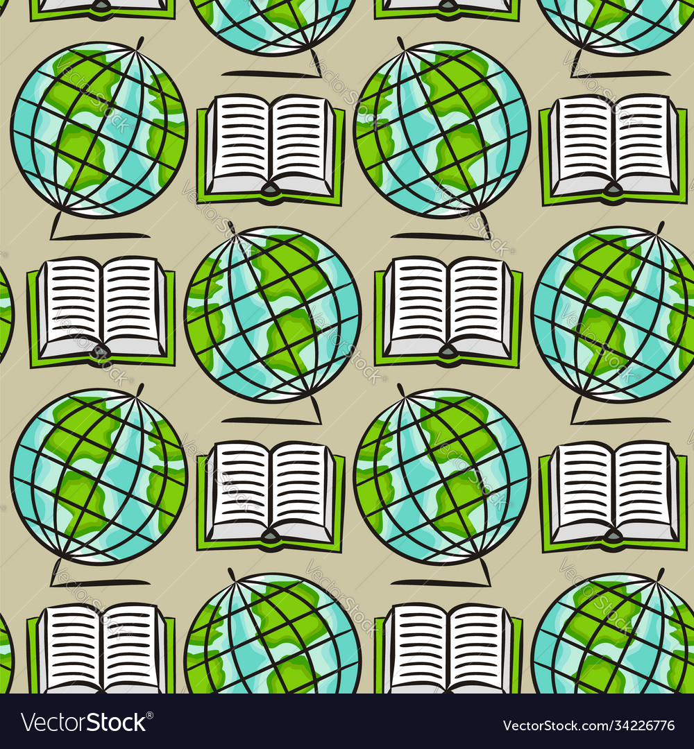 A seamless pattern with school geographic objects Vector Image