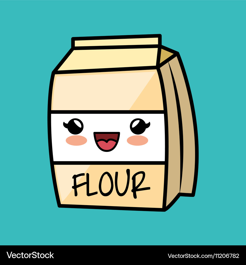 Cartoon flour cokking kitchen icon Royalty Free Vector Image