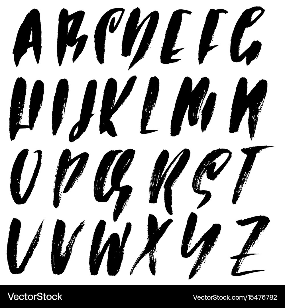 Hand drawn elegant calligraphy font modern brush Vector Image