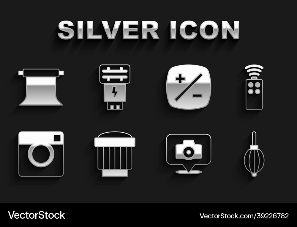 Set camera photo lens remote control for camera Vector Image