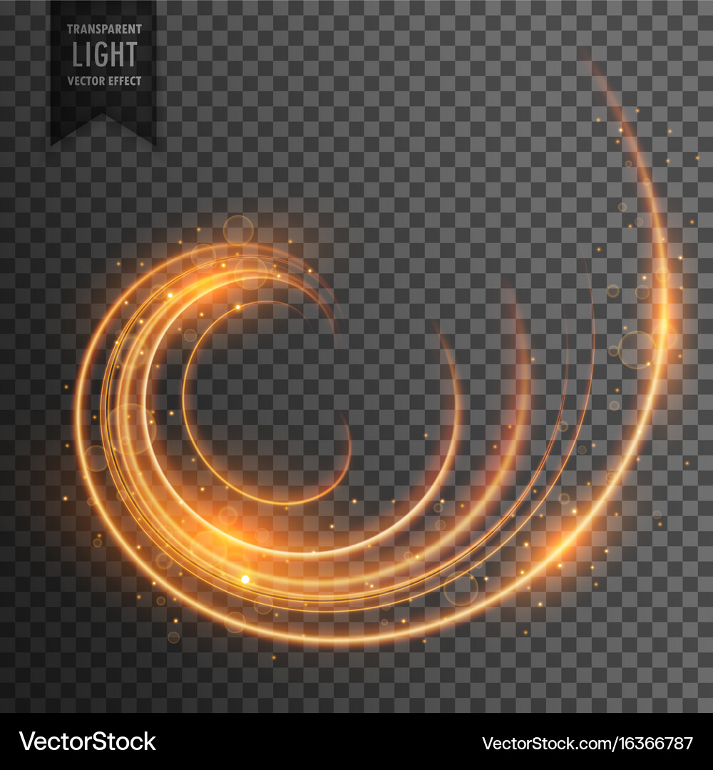 Transparent swirl light effect with sparkles Vector Image