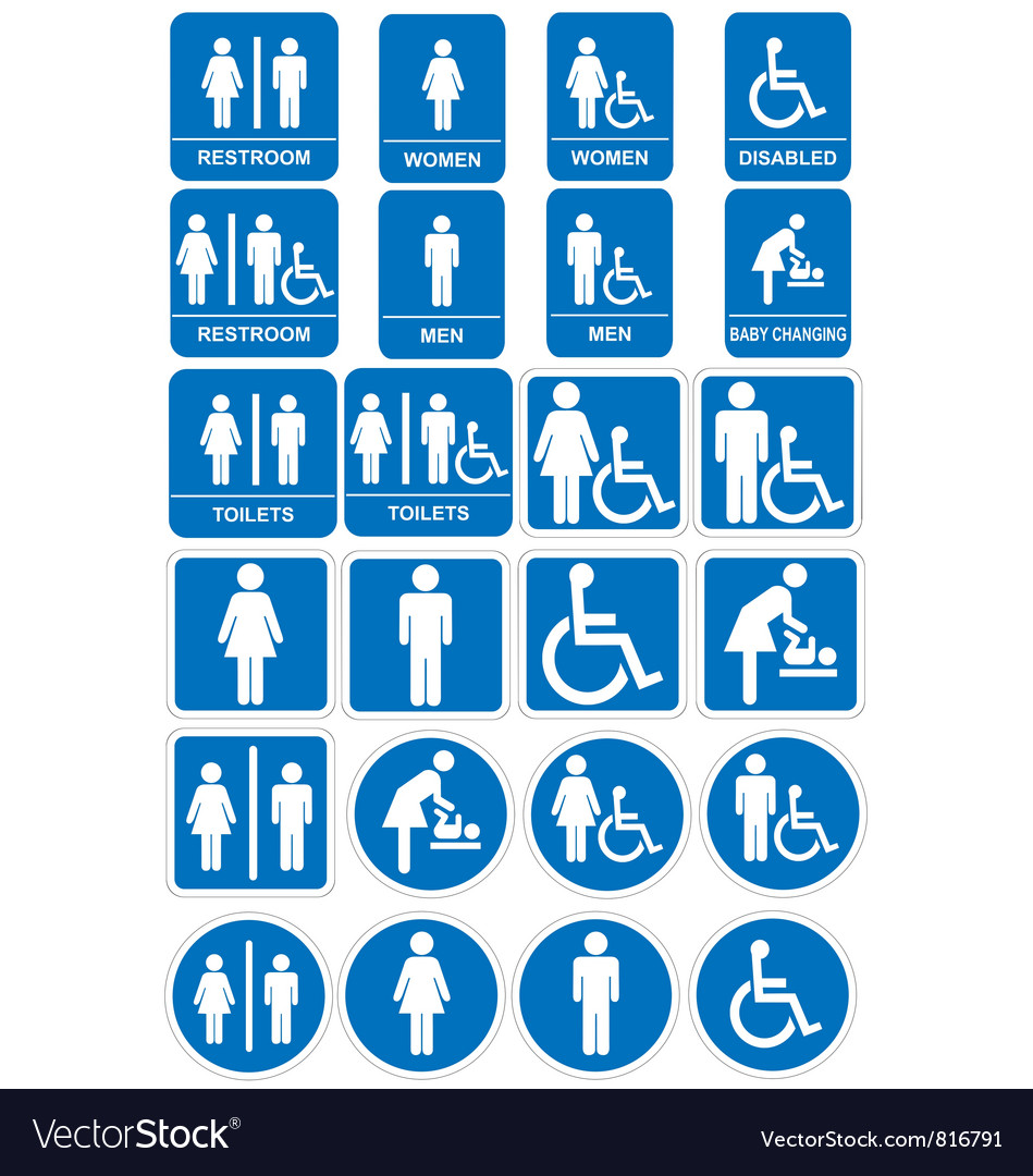 Restroom signs Royalty Free Vector Image - VectorStock