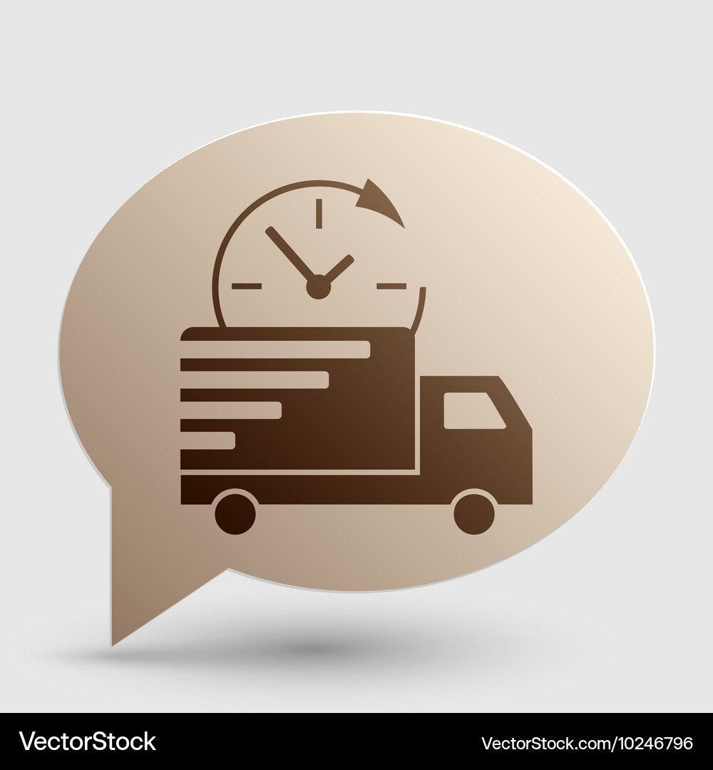 Delivery sign brown gradient icon Royalty Free Vector Image