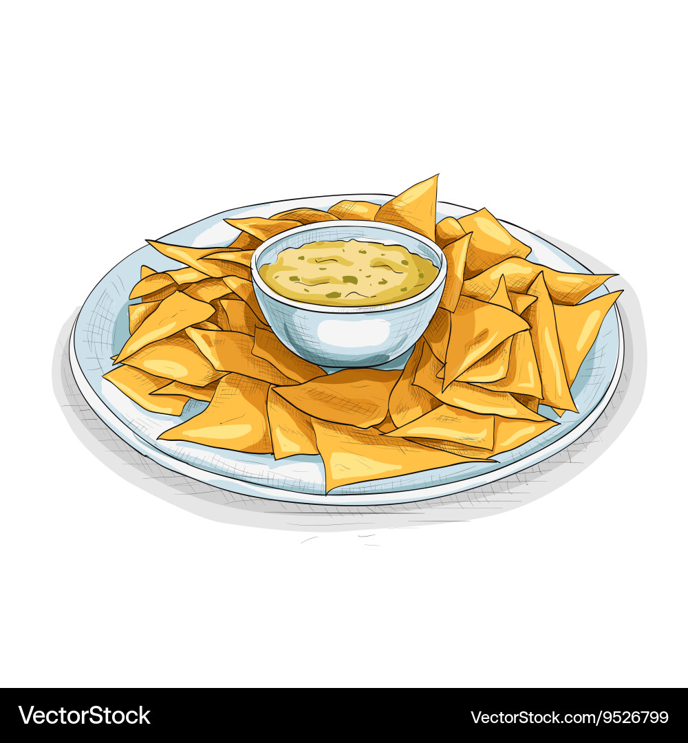 Nachos color picture sticker Royalty Free Vector Image