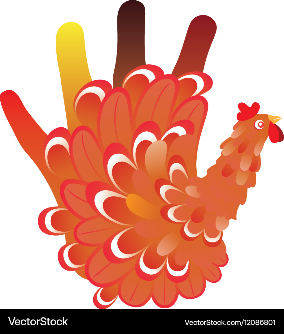 Grunge hand chicken Royalty Free Vector Image - VectorStock