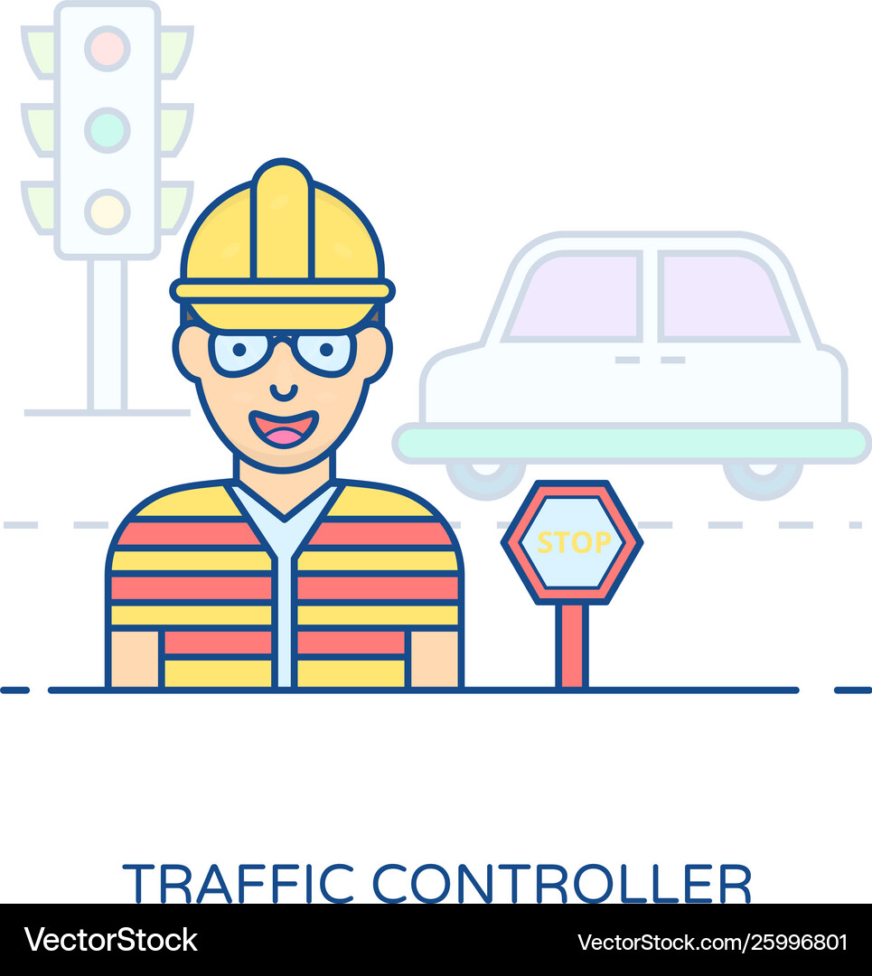 Traffic officer avatar Royalty Free Vector Image