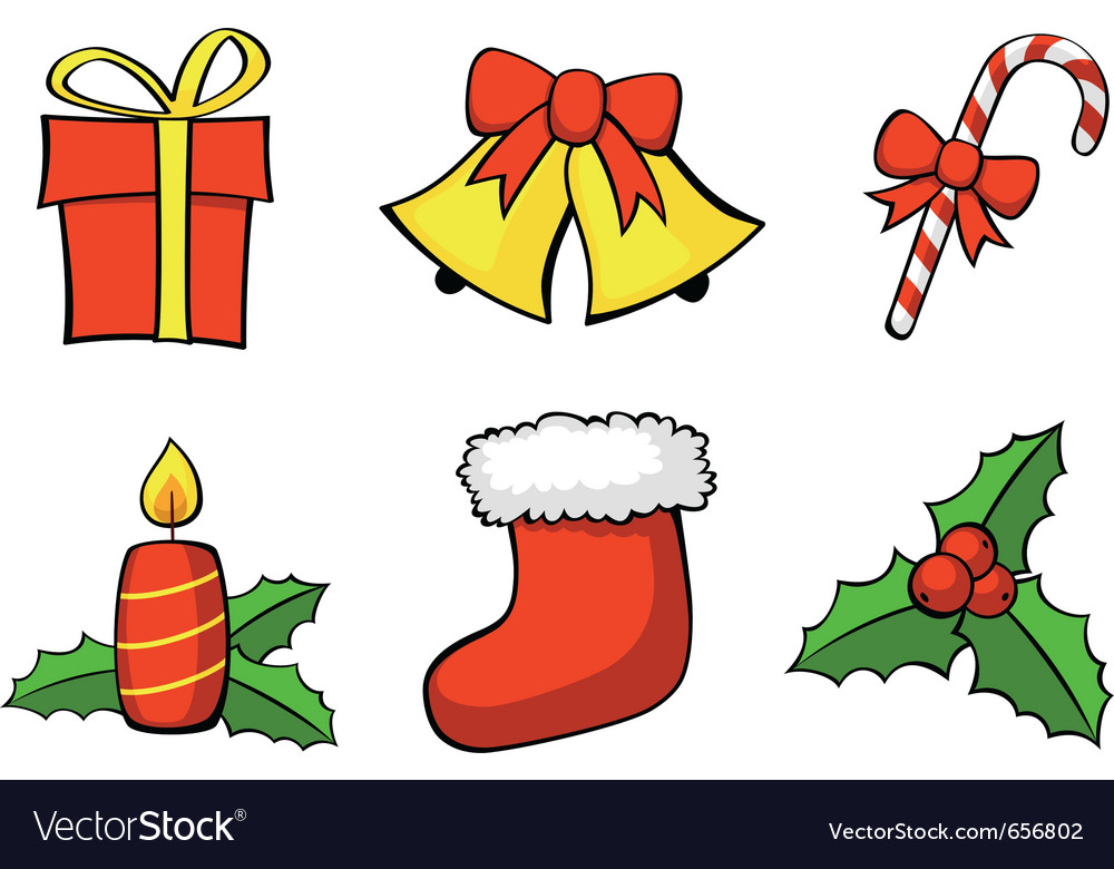 Christmas symbols Royalty Free Vector Image - VectorStock
