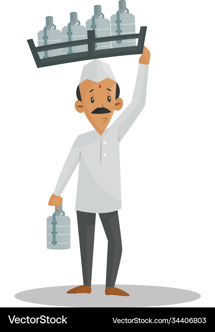 Tiffin service man Royalty Free Vector Image - VectorStock